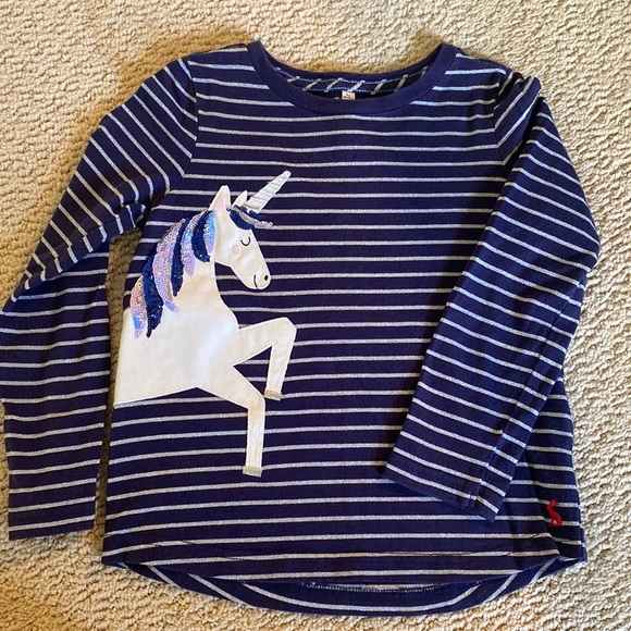 Joules | Shirts & Tops | Joules Unicorn Stripe Long Sleeve Tee | Poshmark